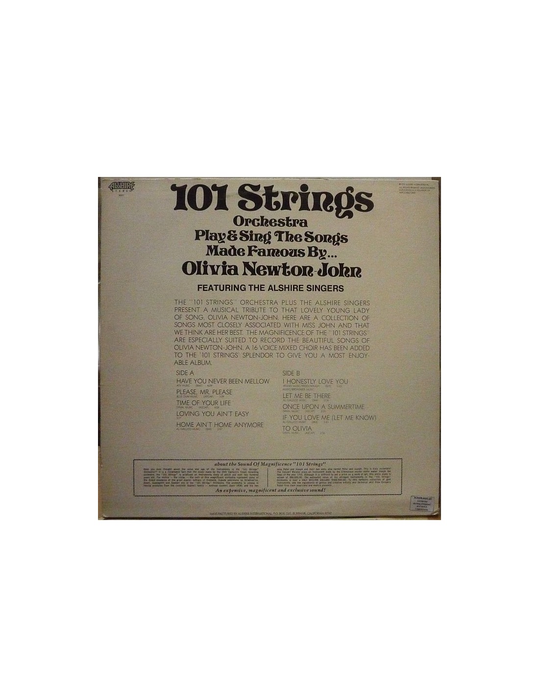 101 Strings feat.The Alshire Singers - Songs Made Famous by Olivia ...